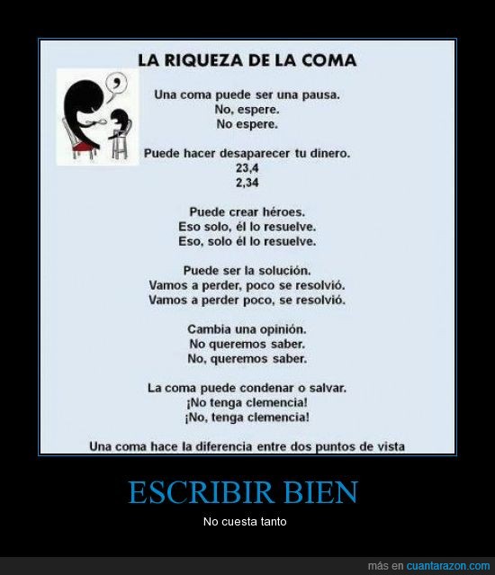 La riqueza de la coma (la ortografía) | estudiafeliz