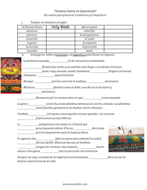 La Semana Santa en Guatemala: Un cuento para practicar el pretérito y ...