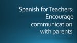 Spanish for Teachers: Encourage Communication with Parents | estudiafeliz